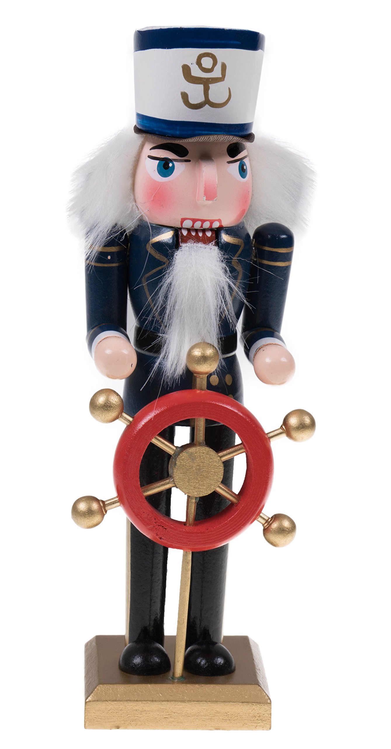 Clever Creations Captain 8 Inch Traditional Wooden Nutcracker, Festive ...