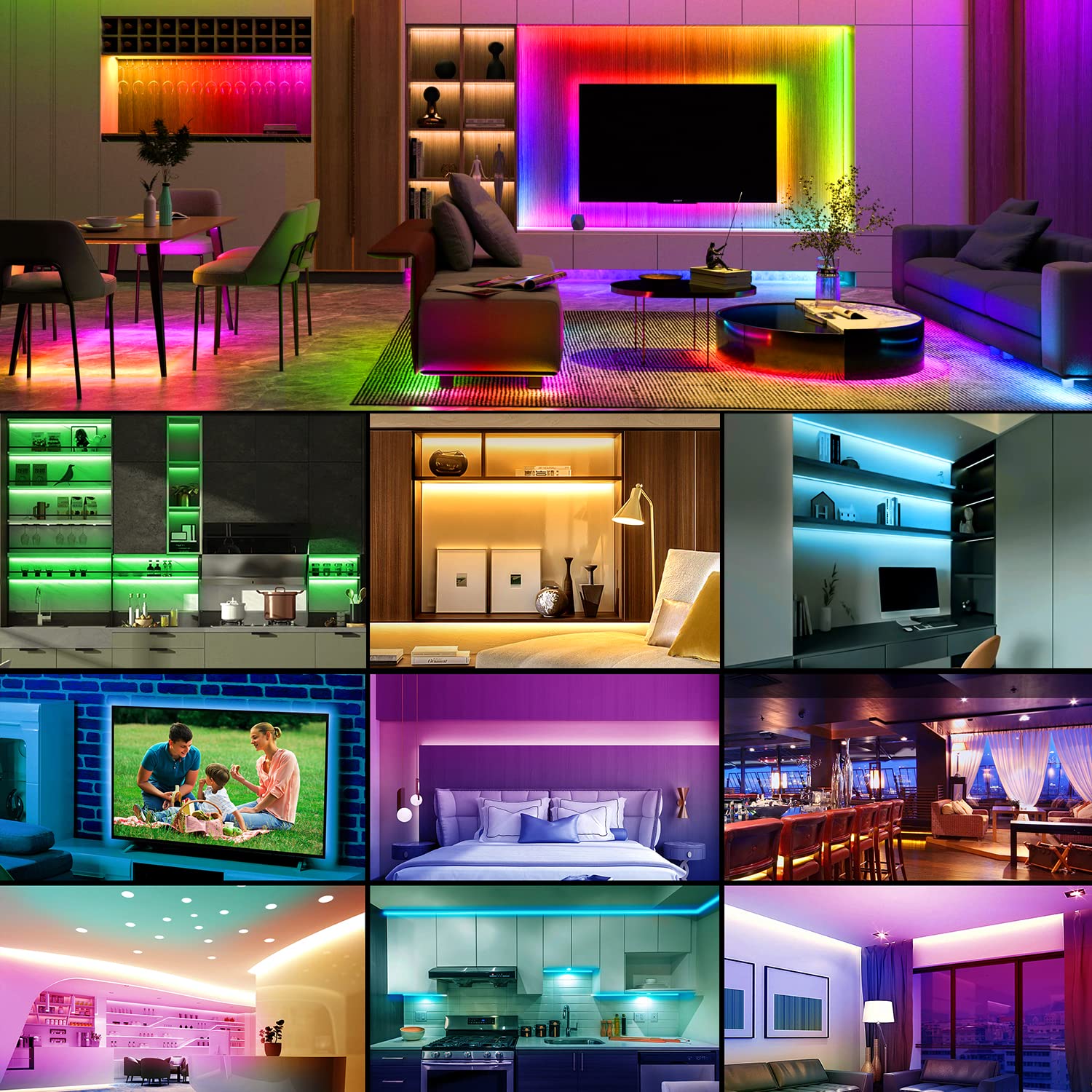 Mua HOUHUI LED Strip Lights 6.56Ft, RGB LED Lights Strip for 40-60in TV ...