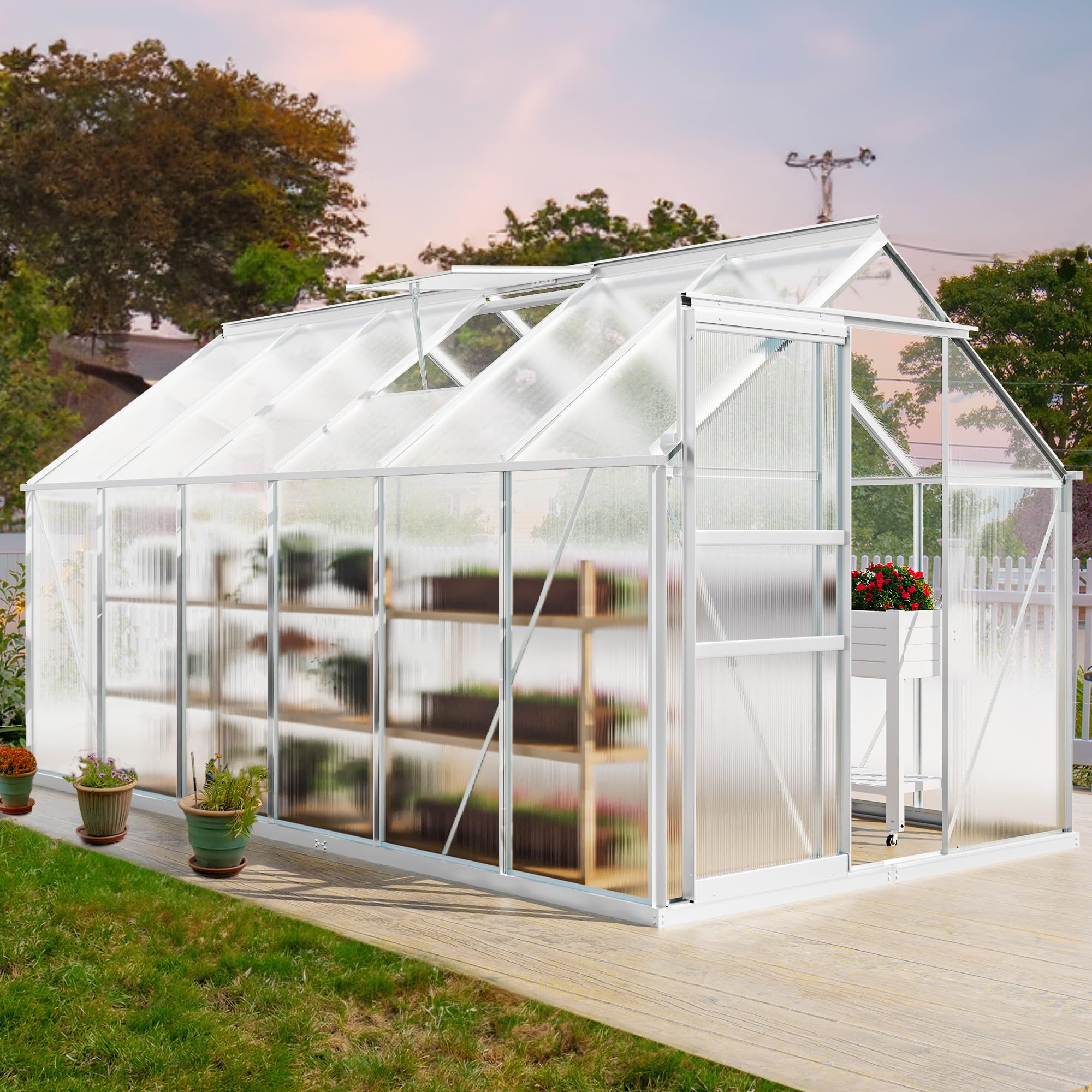 YITAHOME 12x6FT Polycarbonate Greenhouse Large Heavy Duty Green Houses ...