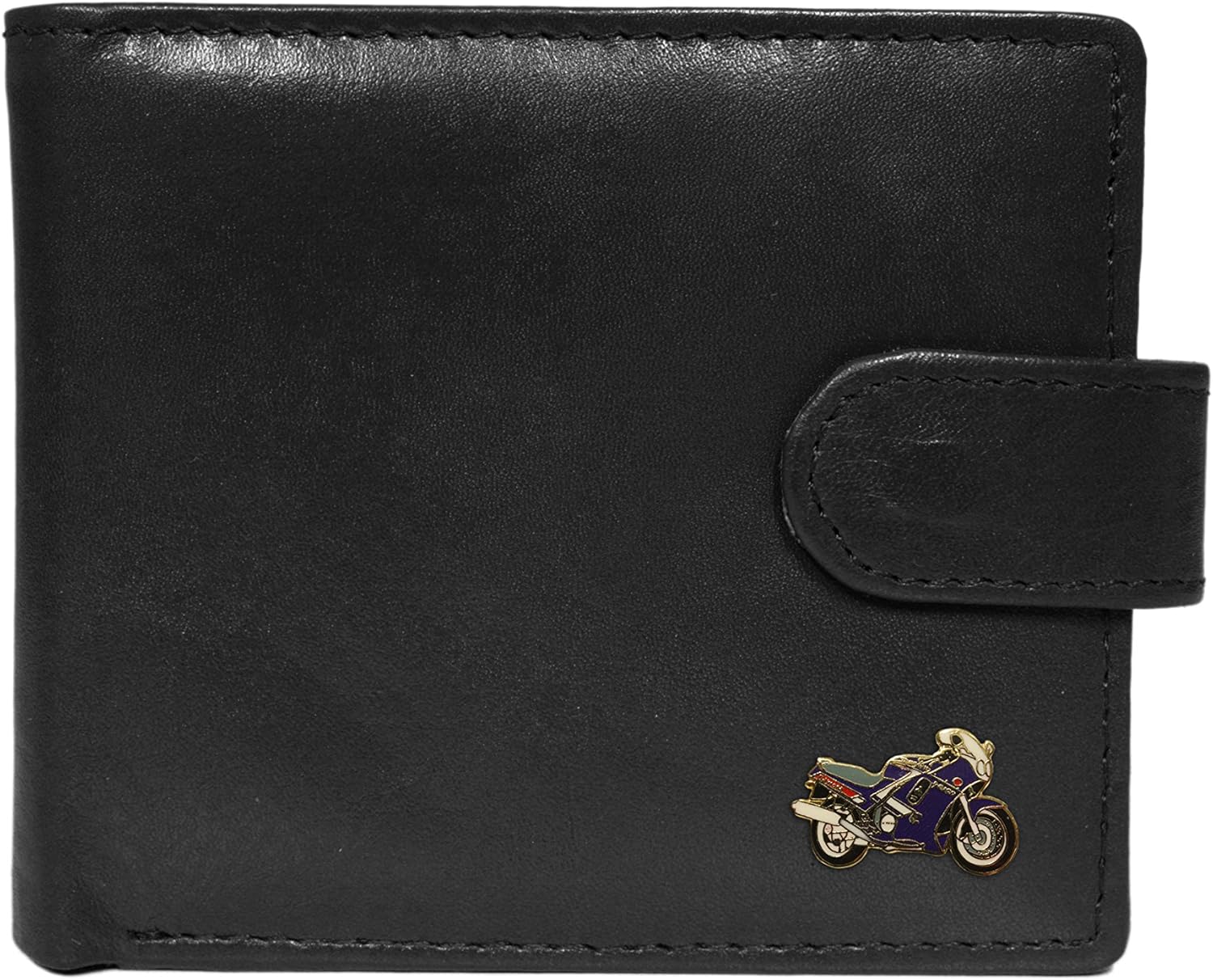 Quality black leather Triumph motorcycle wallet: Amazon.co.uk: Clothing