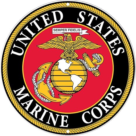 USMC Military Logo Aluminum Sign - Marines Service Branch Home Wall ...