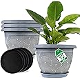 Amazon.com : 12 Inch Large Planter Pot for Plants Indoor Outdoor, 4 ...