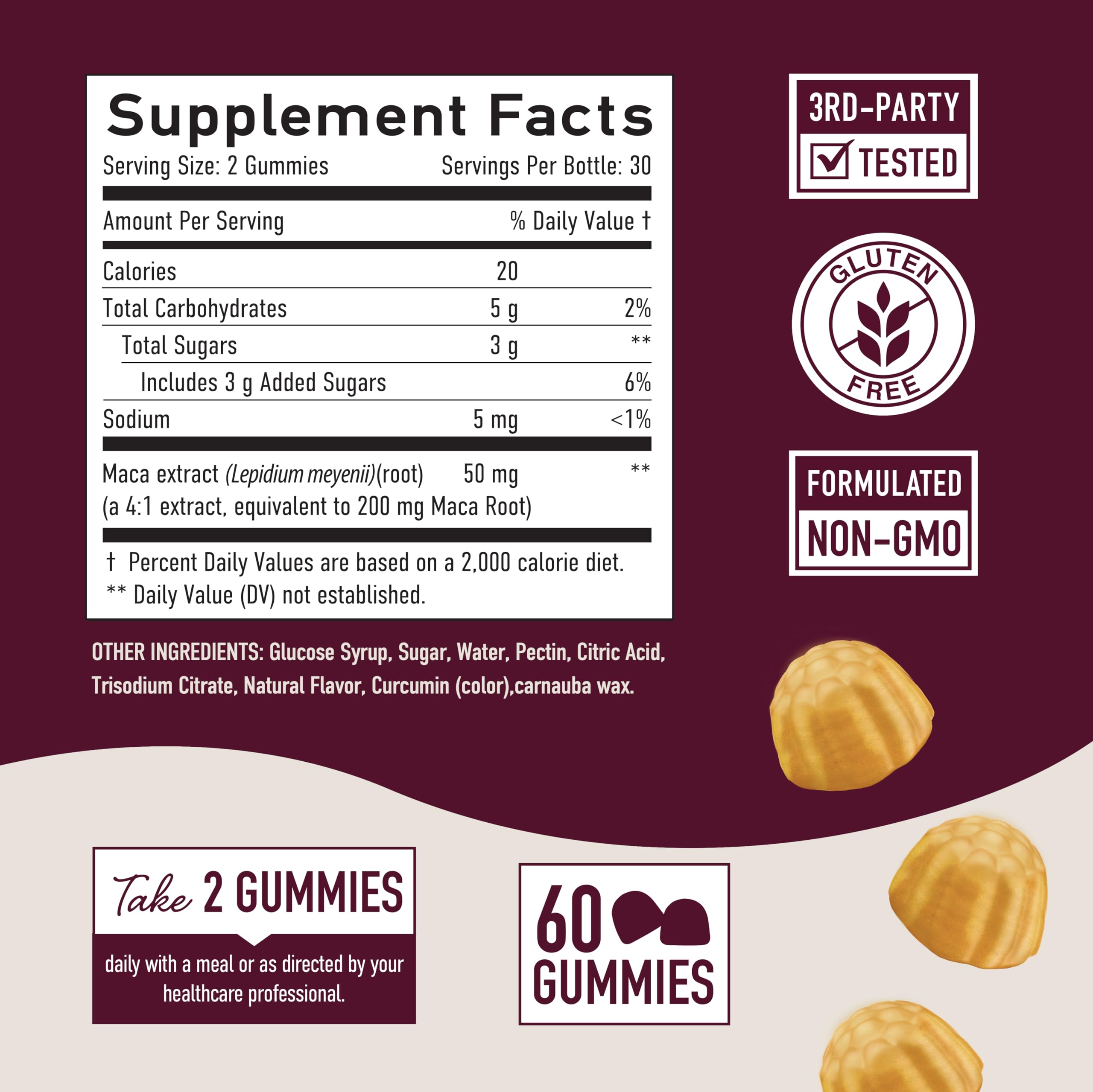 Mua Maca Root Gummies with Natural Peach Flavor | Drive, Performance ...