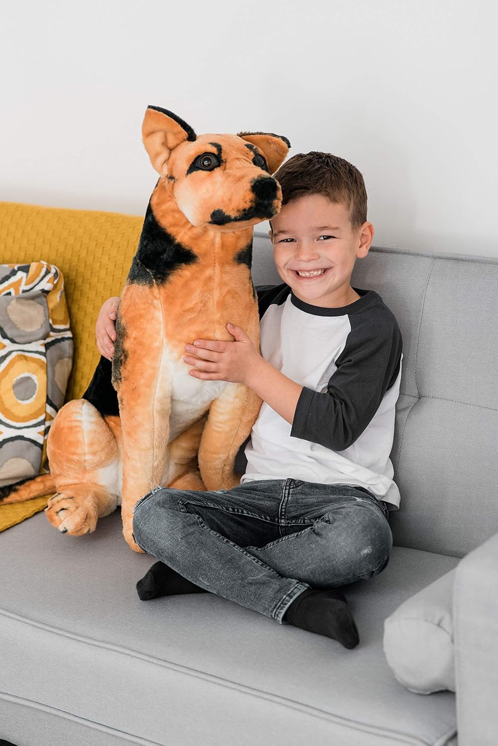 Costello® 60CM SITTING GERMAN SHEPHERD PUP XXL EXTRA LARGE TEDDY BEAR ...