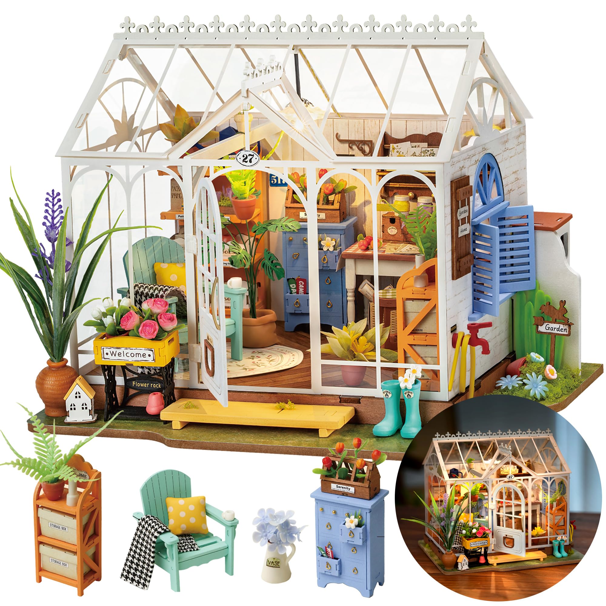 Wowood DIY Miniature House Kit Dreamy Garden House, Tiny House Kit for ...