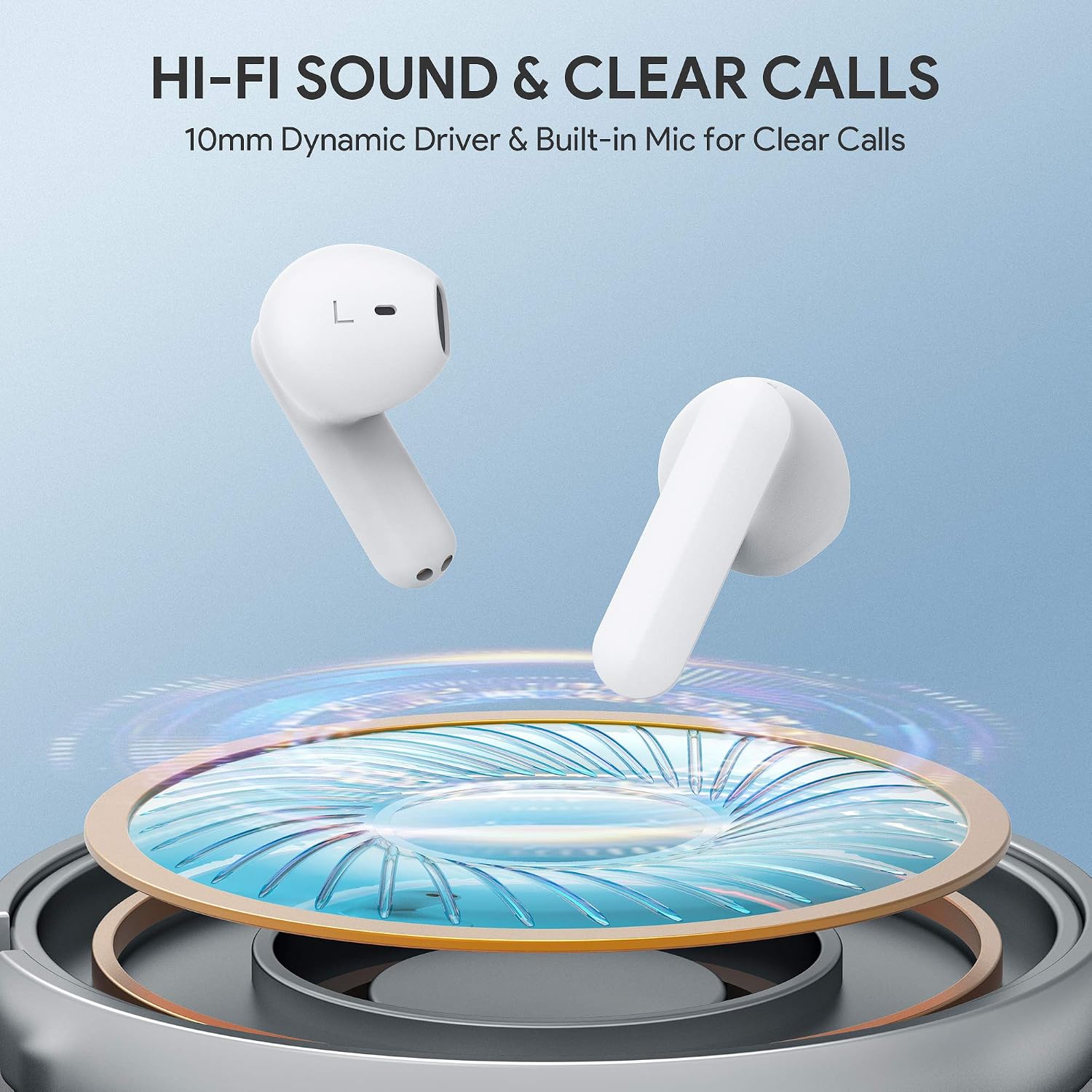 Wireless Earbuds Bluetooth Headphones True Stereo Semi-in-Ear Earphones ...