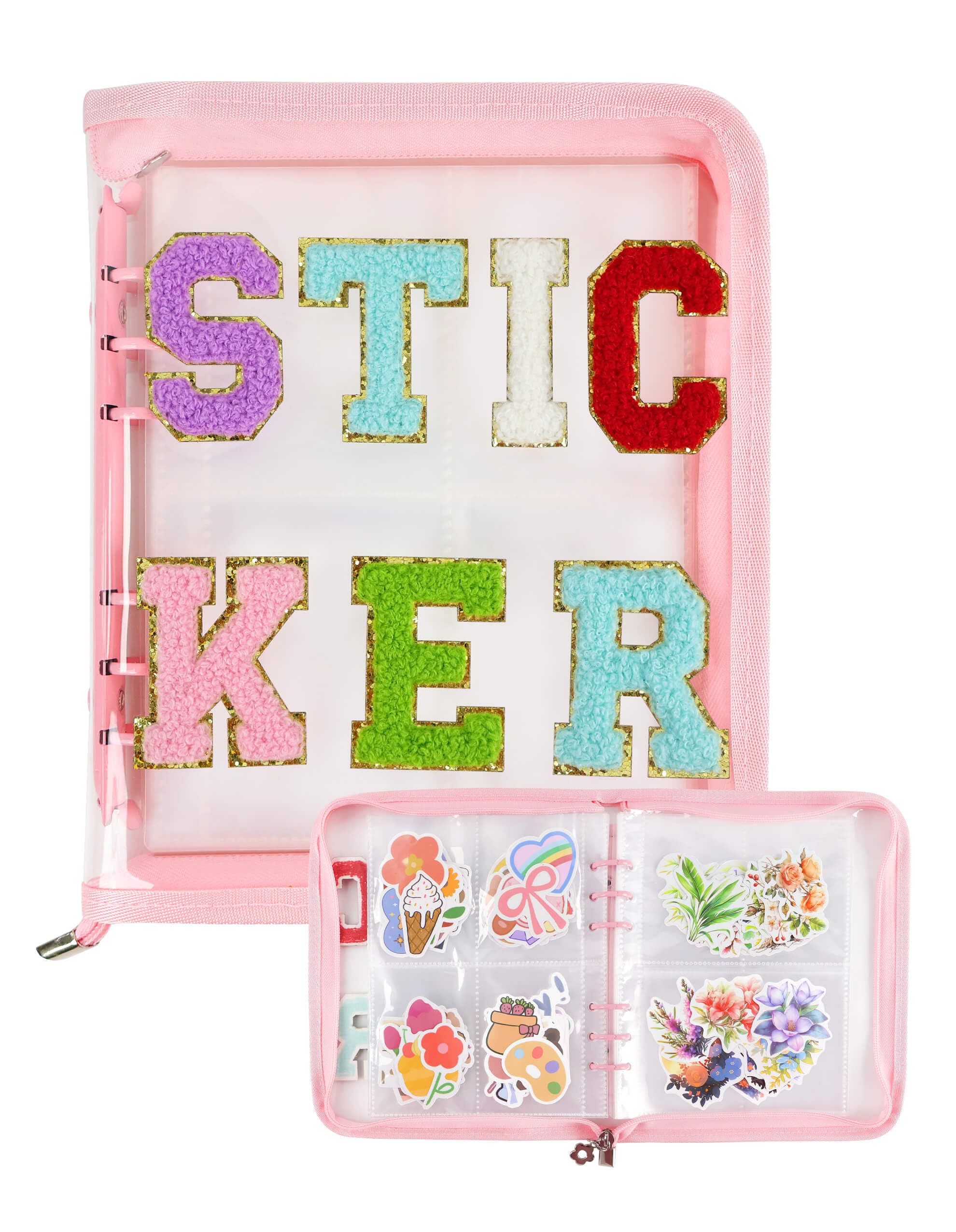 Reusable Sticker Book With Chenille Letters, Sticker Organizer Binder ...