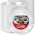 Amazon.com: Stock Your Home 120-Count, 9 Inch Clear Plastic Plates ...