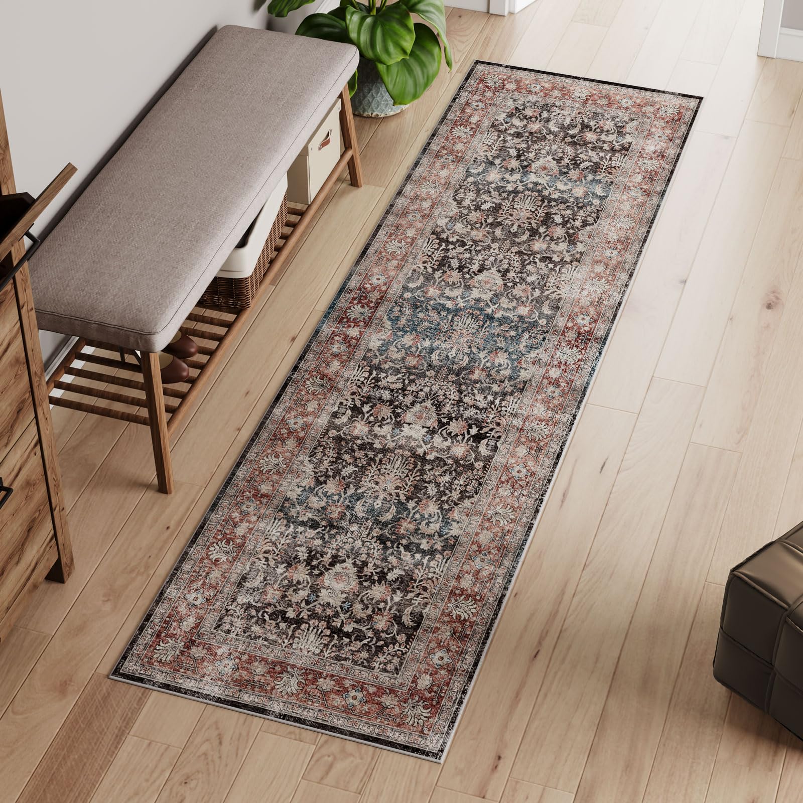 Dripex Washable Runner Rug 2x6 Non-Skid Kitchen Runner Vintage Kitchen ...