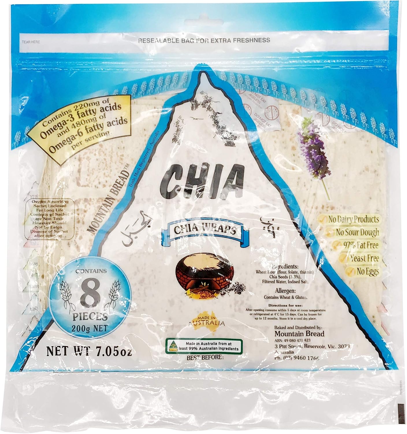 Mountain Bread Chia Wraps, 200g: Amazon.co.uk: Grocery