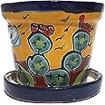 Amazon.com : MEXTEQUIL - Talavera Mexican Pottery Planters with Saucer ...