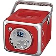 Amazon.com: Jensen CD-555RS Red CD Bluetooth Boombox Portable Bluetooth ...