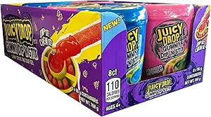 Juicy Drop Gummy Dip N Stix Chewy Sticks and Sour Gel Candy (Pack of 8 ...