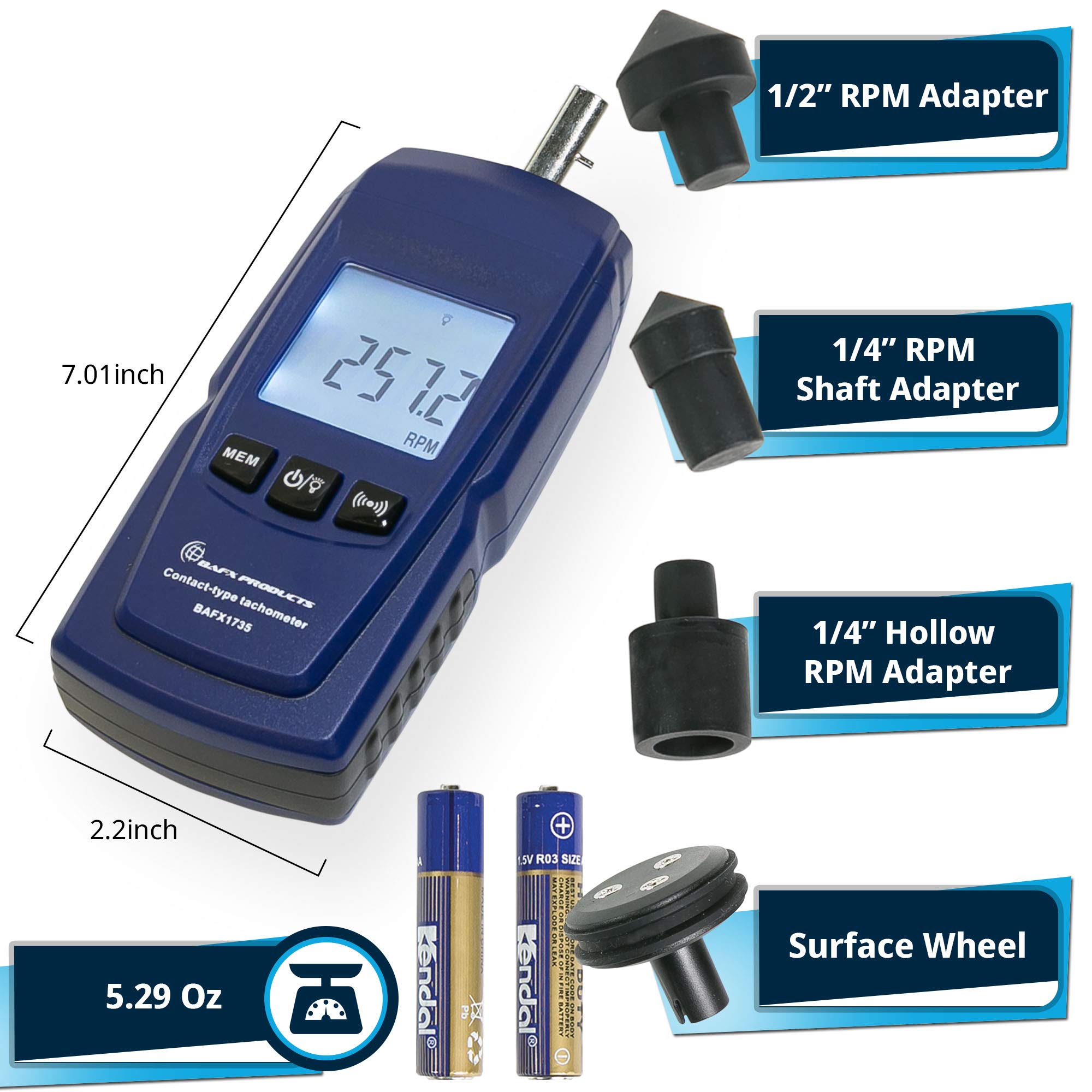 Mua BAFX Products Handheld Digital Contact Tachometer/Wheel Meter for ...