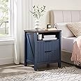 Amazon.com: BuildHom Navy Blue Night Stand with Charging Station - 20 ...