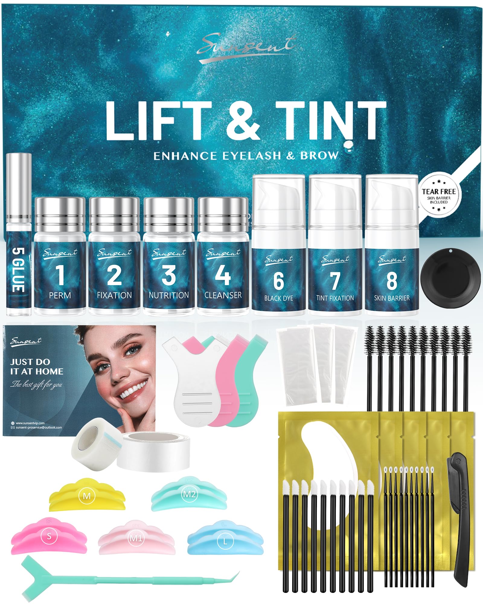 Lash Lift Kit 4 in 1 | Black, KERATIN Brow Lamination Eyelash Lift Kit ...
