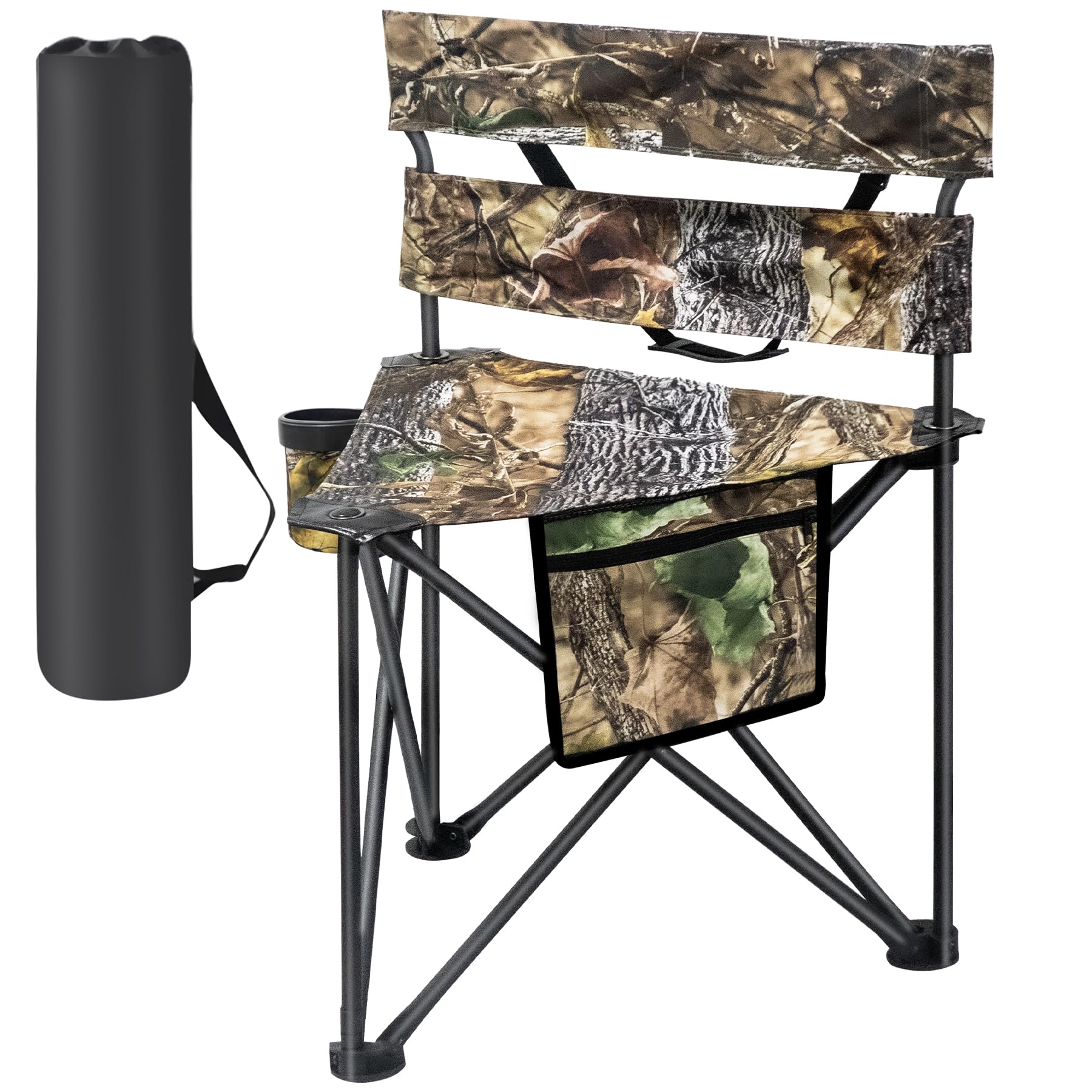 WTVIDAS Hunting Chair Extra Large Folding Tripod Chair with Backrest ...