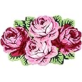 Amazon.com: ABREEZE Rose Rug Pink Handmade Bathmat Floral Rug Girls ...