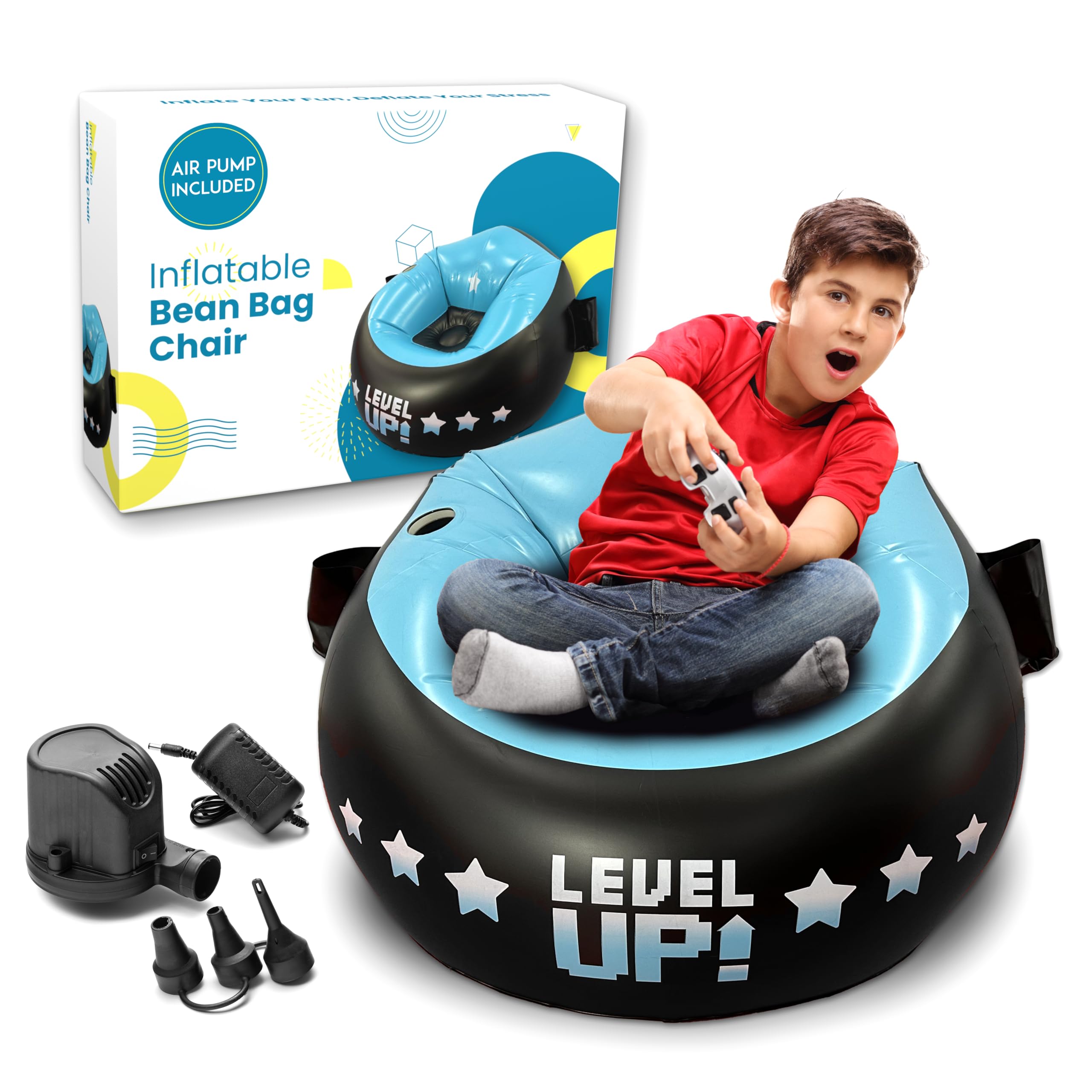 Qadory Inflatable Gaming Chair for Kids- Air Pump and Gift Included 3 ...
