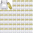 Amazon.com: Nuogo 100 Pack 1.5oz Mini Hexagon Glass Jars Bulk for Wedding Small Honey Jars with ...