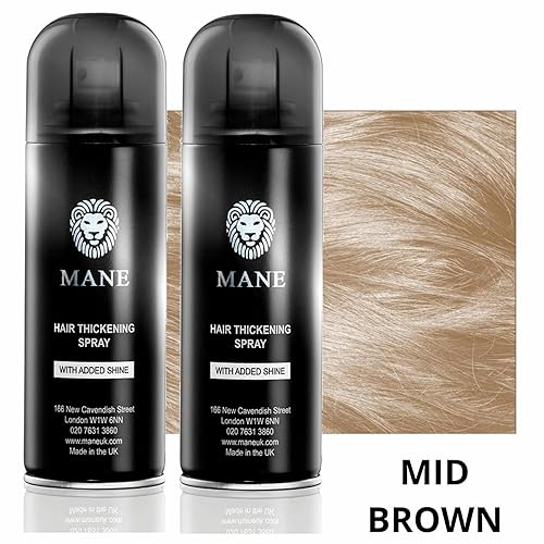 Mane Coloured Hair Thickening Spray MID BROWN 200ml: Amazon.co.uk ...