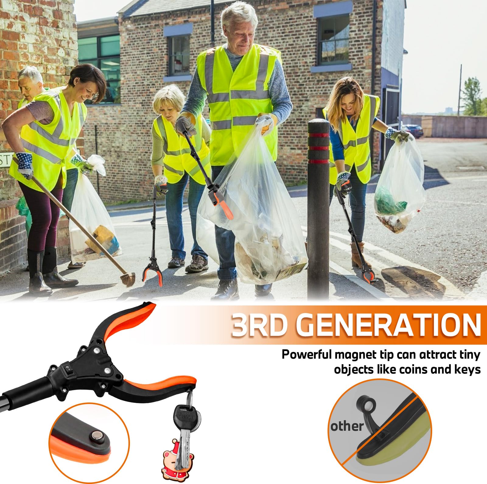 Mua THINKWORK 32'' Reacher Grabber Pickup Tool - Firm Grabber Reacher Tool with LED Light and ...