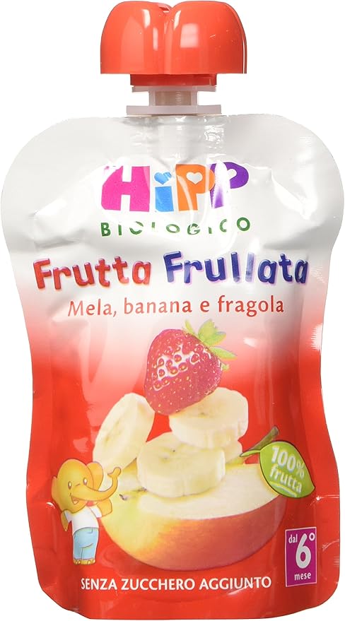 Hipp Frutta Frullata Mela, Banana e Fragola, 6 x 90 gr: Amazon.it ...