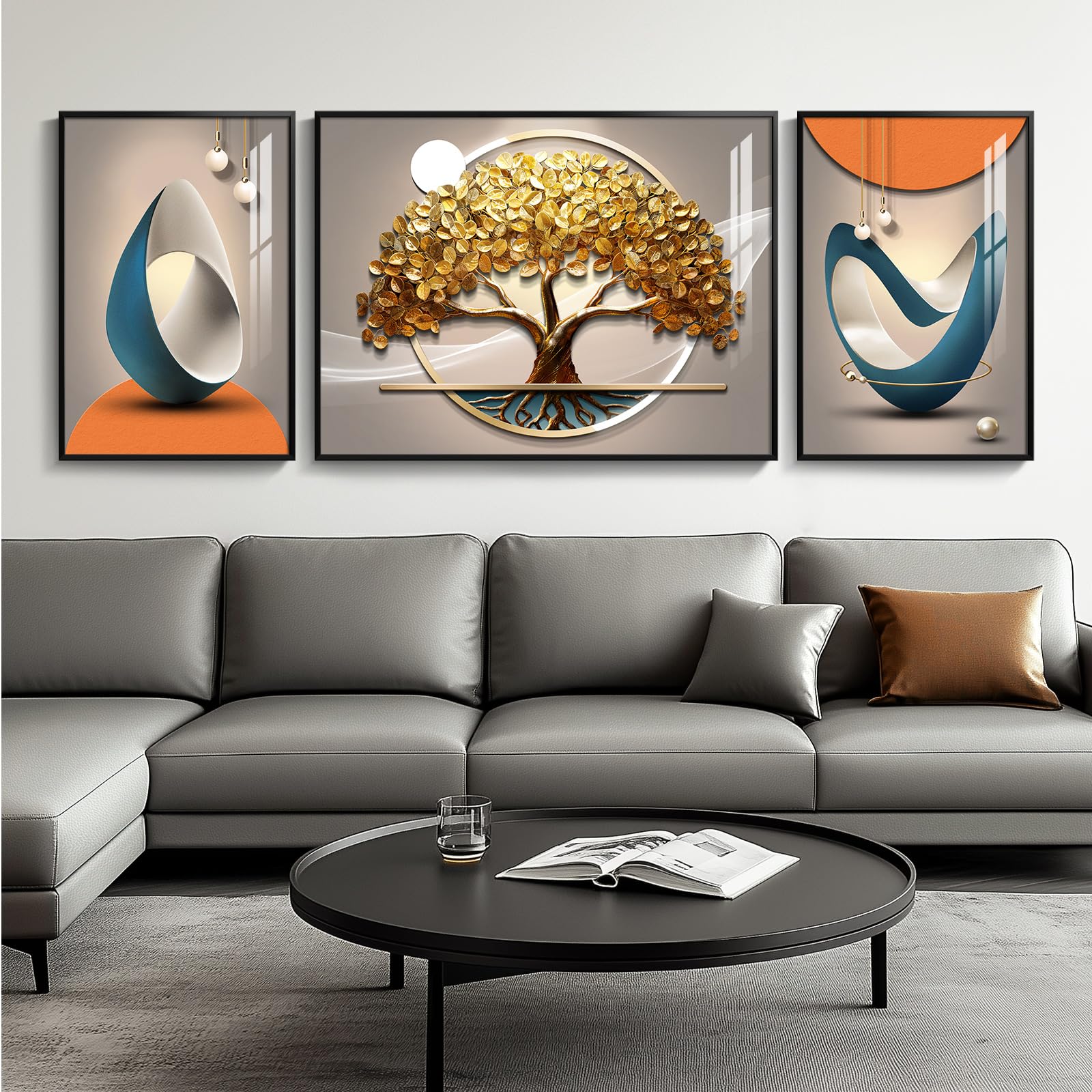 Framed Extra Large Modern Luxury Large Wall Art for Living Room, Set of ...