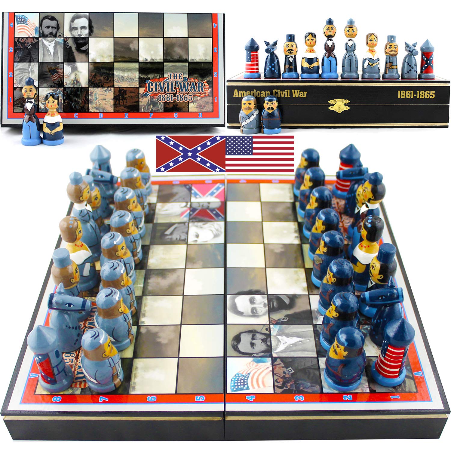 Buy American Civil War Chess Set - Themed Chess Civil War Soldiers Toy ...