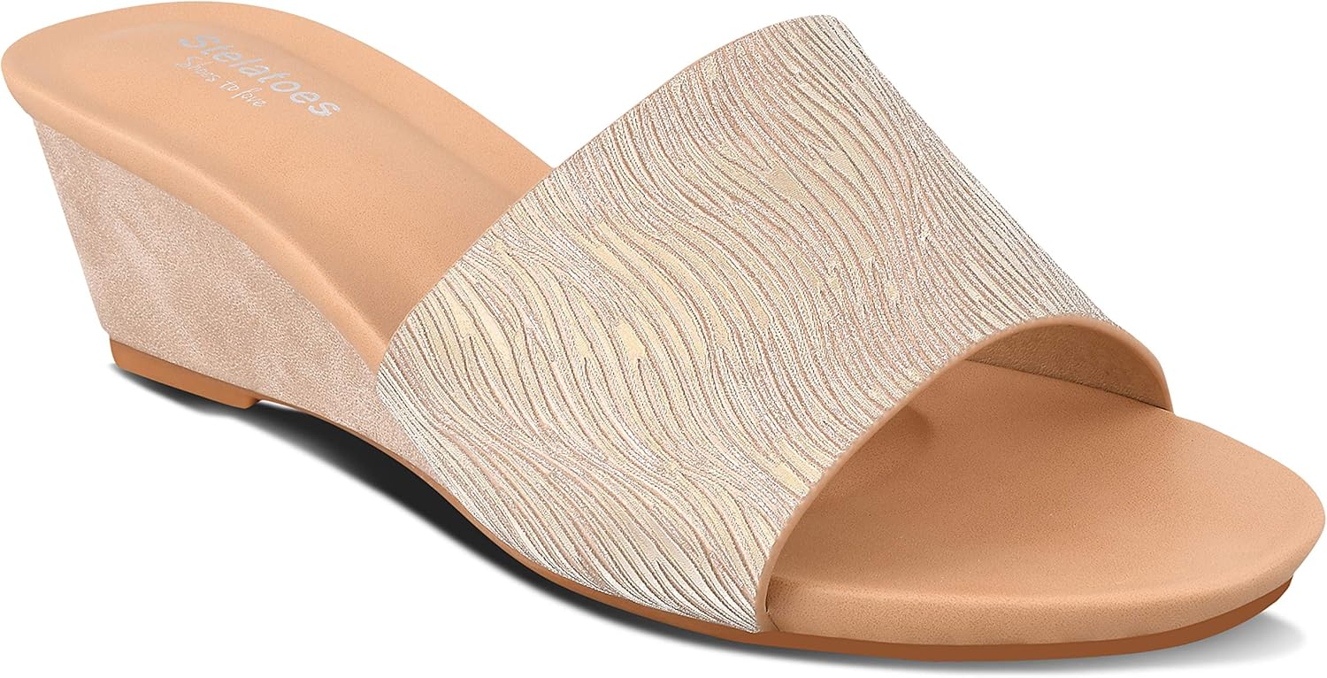 Buy Stelatoes Women's PU Gold One Toe Flats (Heel Height : 2.2 Inches ...