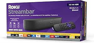 Roku Streambar | 4K/HD/HDR Streaming Media Player & Premium Audio, All ...