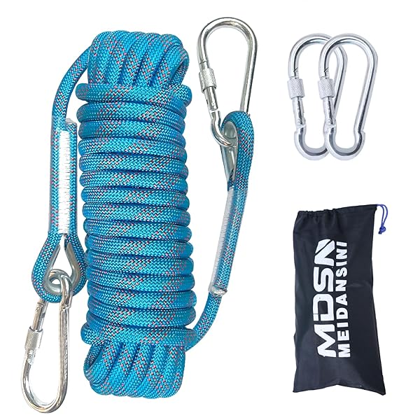 12mm Climbing Rope,10M(32ft) 15M(49ft) 20M(64ft) Static Rock Climbing ...