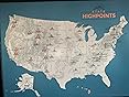 State Highpoints Map 18x24 Poster (Tan & Slate Blue): 4861573169053 ...