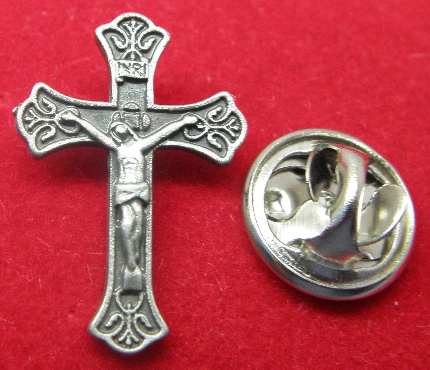 Amazon.com : Catholic Cross Crucifix Pin Badge : Office Products