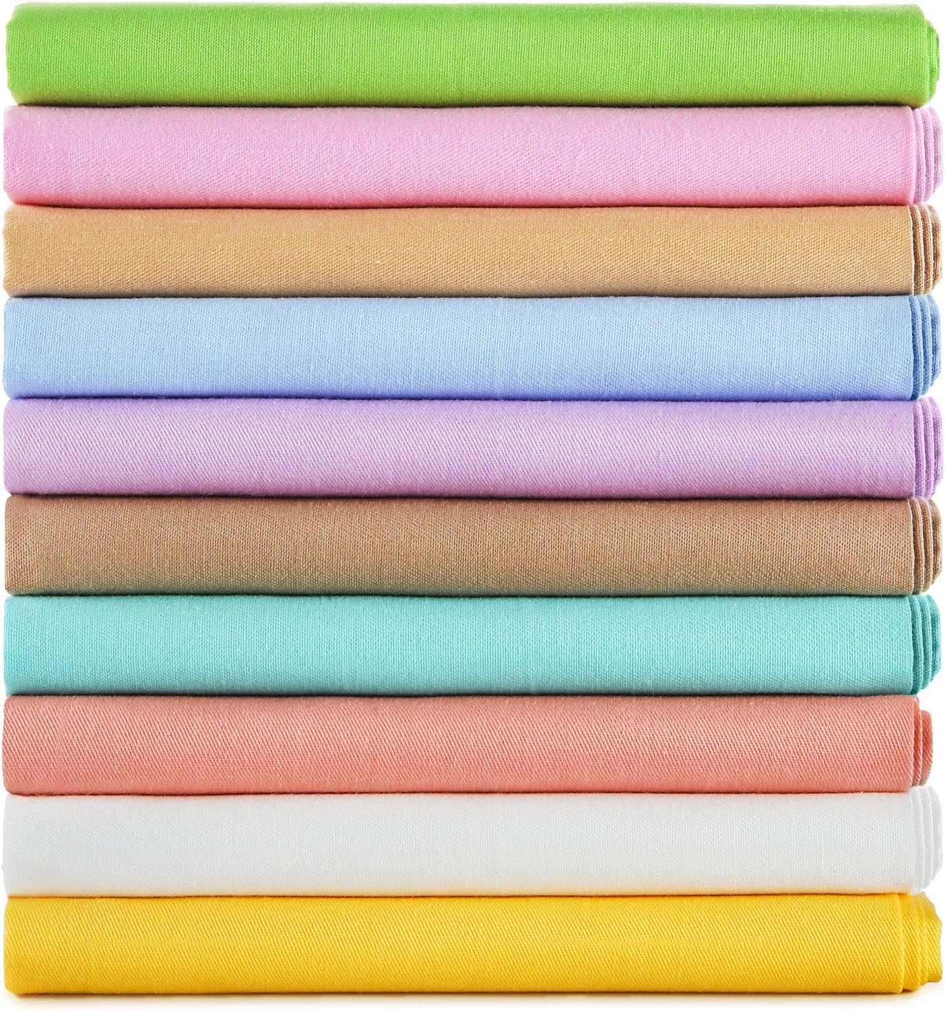 Amazon.com: 10 Pieces 20 x 20 Inch Candy Solid Cotton Fabric Square ...