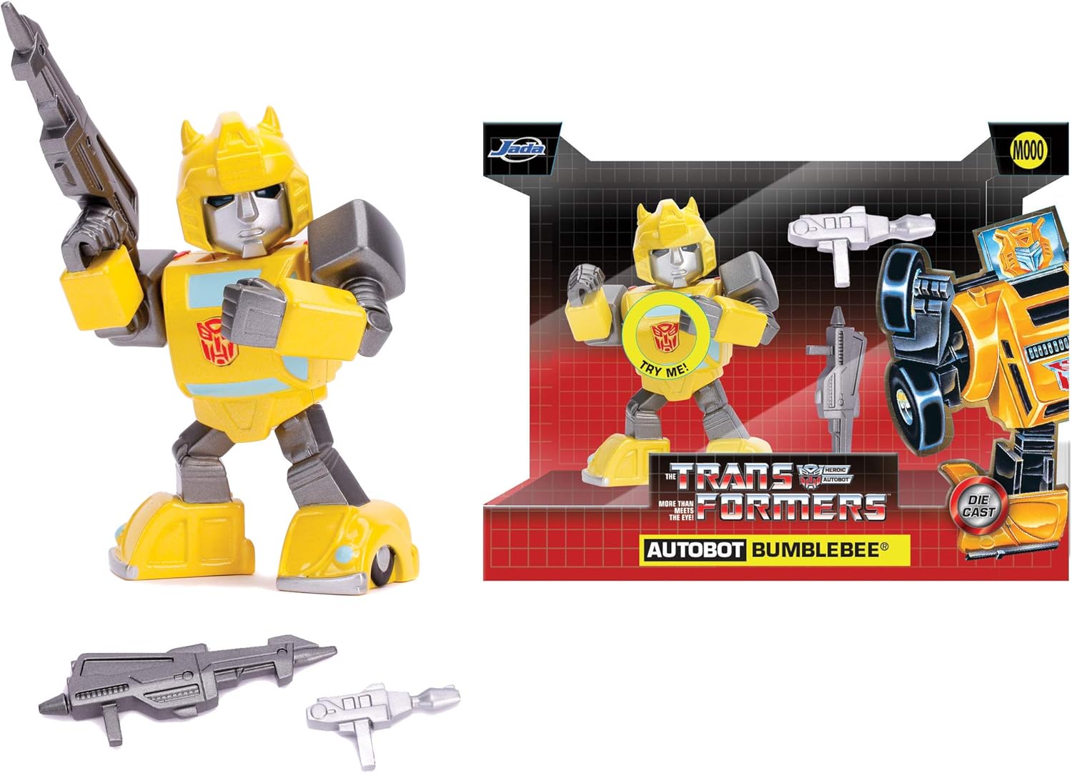 Jada Toys Transformers Bumblebee G1 253111004 Die-cast Figure Eyes with ...