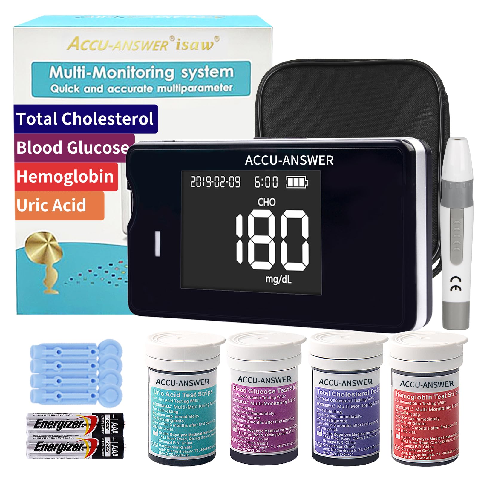 ACCU-Answer 4 in 1 Hemoglobin Test Meter Kit, Hemoglobin Tester ...