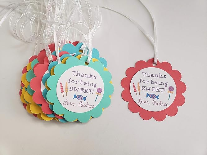 Amazon.com: Candy Party Gift Favor Thank you Tags: Handmade