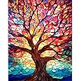 Amazon.com: xackcme Tree Paint by Numbers for Adults - Stained Glass ...