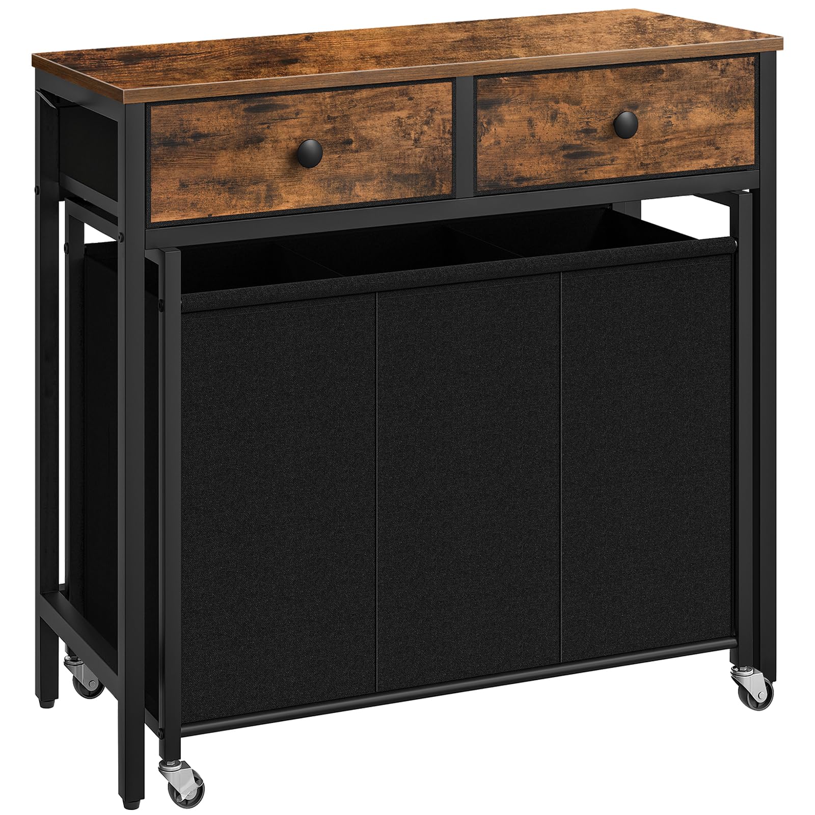HOOBRO Laundry Sorter, Laundry Table with Wheels and 2 Drawers, Rolling ...
