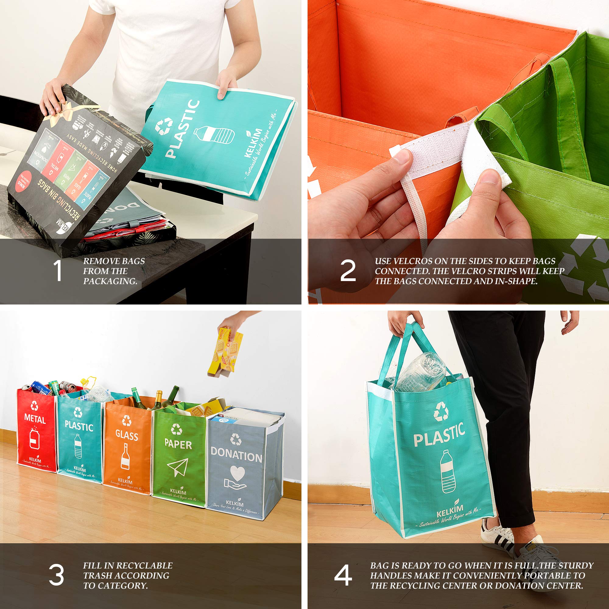 Home Recycle Garbage Sorting Bins Organizer Waterproof Baskets ...