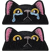 Amazon.com: pipomama Black Cat Face Iron On Patches for Clothing ...