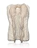 HEIZZI Genuine Rabbit Fur Vest for Women with Raccoon Fur Collar in ...