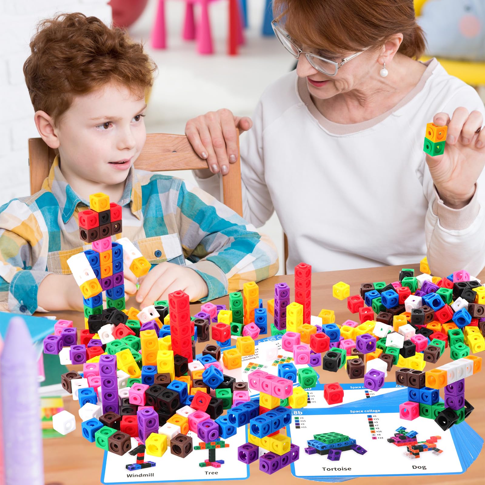 Mua Sonwyoung 119 Pcs Linking Cubes with Activity Cards Linking Cubes ...