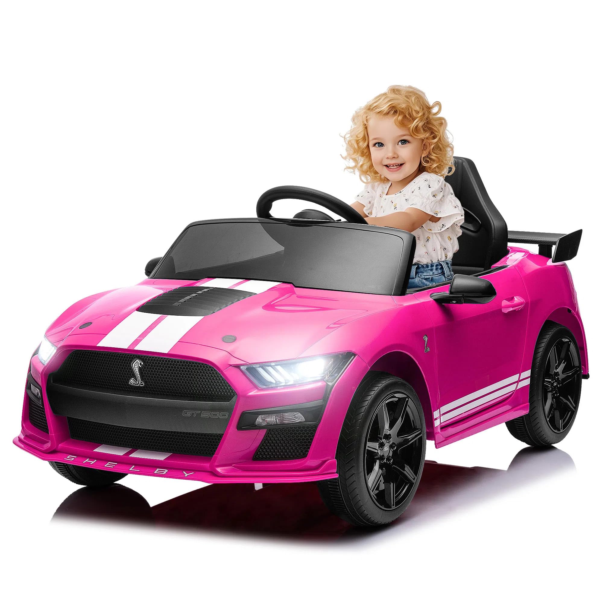 FUNTOK Licensed Ford Mustang Shelby GT500 Ride On Car, 12V 7AH Kids ...