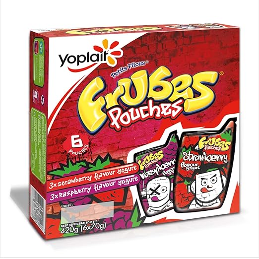 Frubes Strawberry and Raspberry Flavour Yogurt Pouch 6x70g: Amazon.co ...