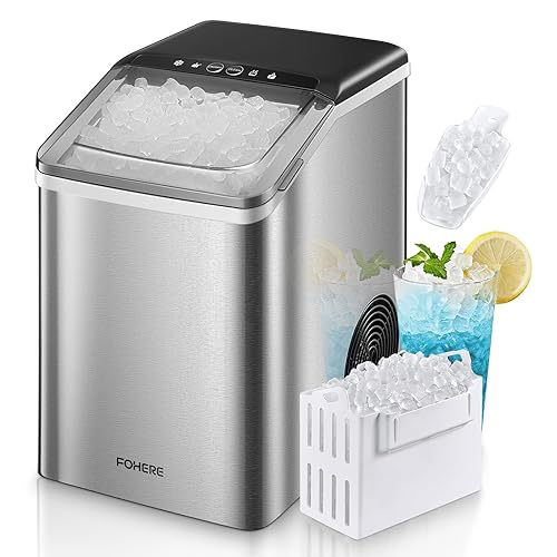 Crushed Ice Maker Portable Nugget Ice Maker Countertop, 33Lbs/24H With