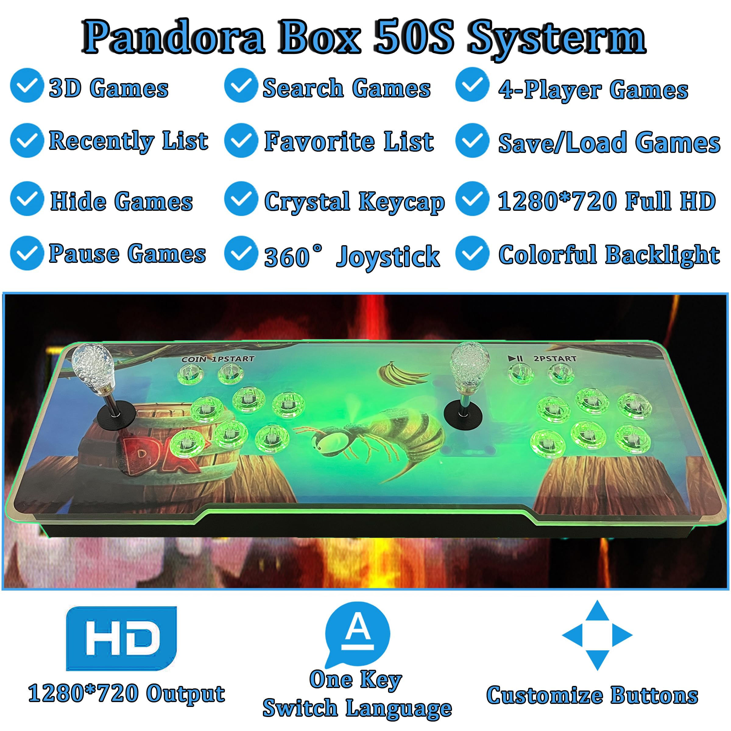 RegiisJoy 28000 In 1 Pandora‘s 50S Arcade Game Console Retro Game ...