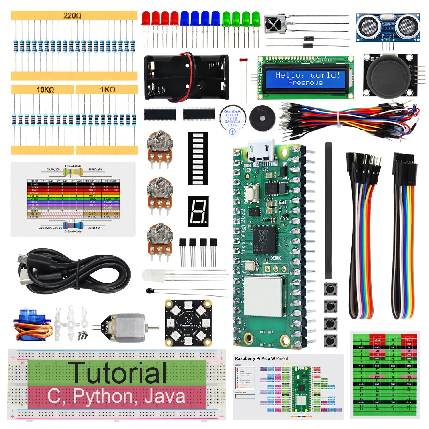 Freenove Super Starter Kit For Raspberry Pi Pico W Included Dual Core Arm Cortex M0