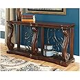 Amazon.com: Signature Design by Ashley Alymere Traditional Rectangular Sofa Table, Hand-Finished ...